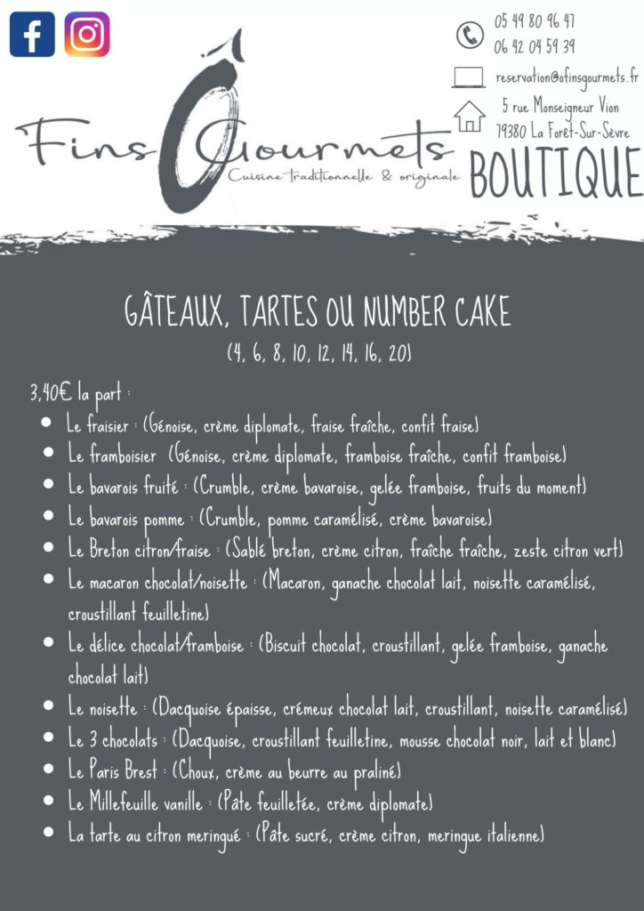 Gâteau "sur mesure" - Ô Fins Gourmets Desserts sur demande